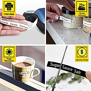 Replace DYMO LetraTag Refills Label Tape 91330 91331 91332 91333 91334 91335 Self-Adhesive Plastic / Paper Tape for Dymo LetraTag Plus LT-100H LT-100T QX50 Label Maker, 12mm x 4m (1/2 Inch x 13 Feet)