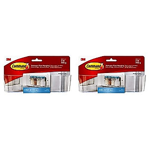 Command Medium Caddy, Clear, with 4 Clear Indoor Strips, Organize Damage-Free (Pack of 2)