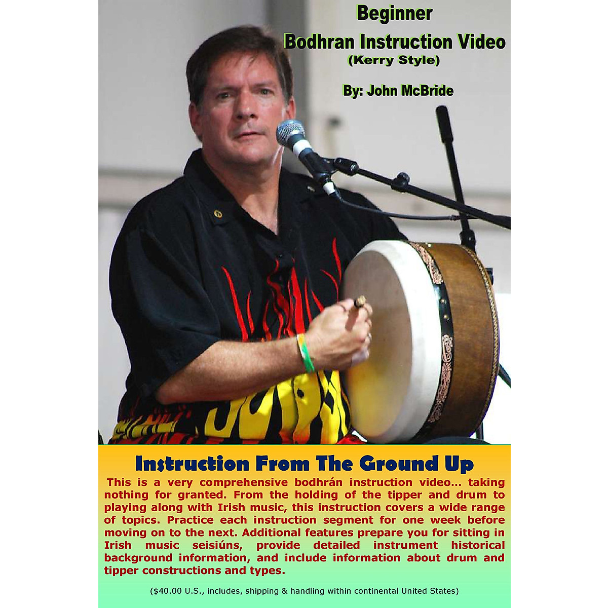 Beginner Bodhran Instruction Video (Kerry Style)