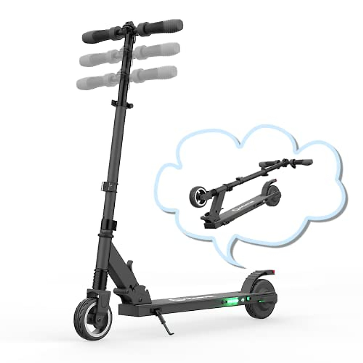 MEGAWHEELS Electric Scooter Height Adjustabe Folding,Up to 5~7.5 Miles Long Range and 14.3 MPH Portable Folding Commuting Scooter for Boys and Girls with Double Braking System