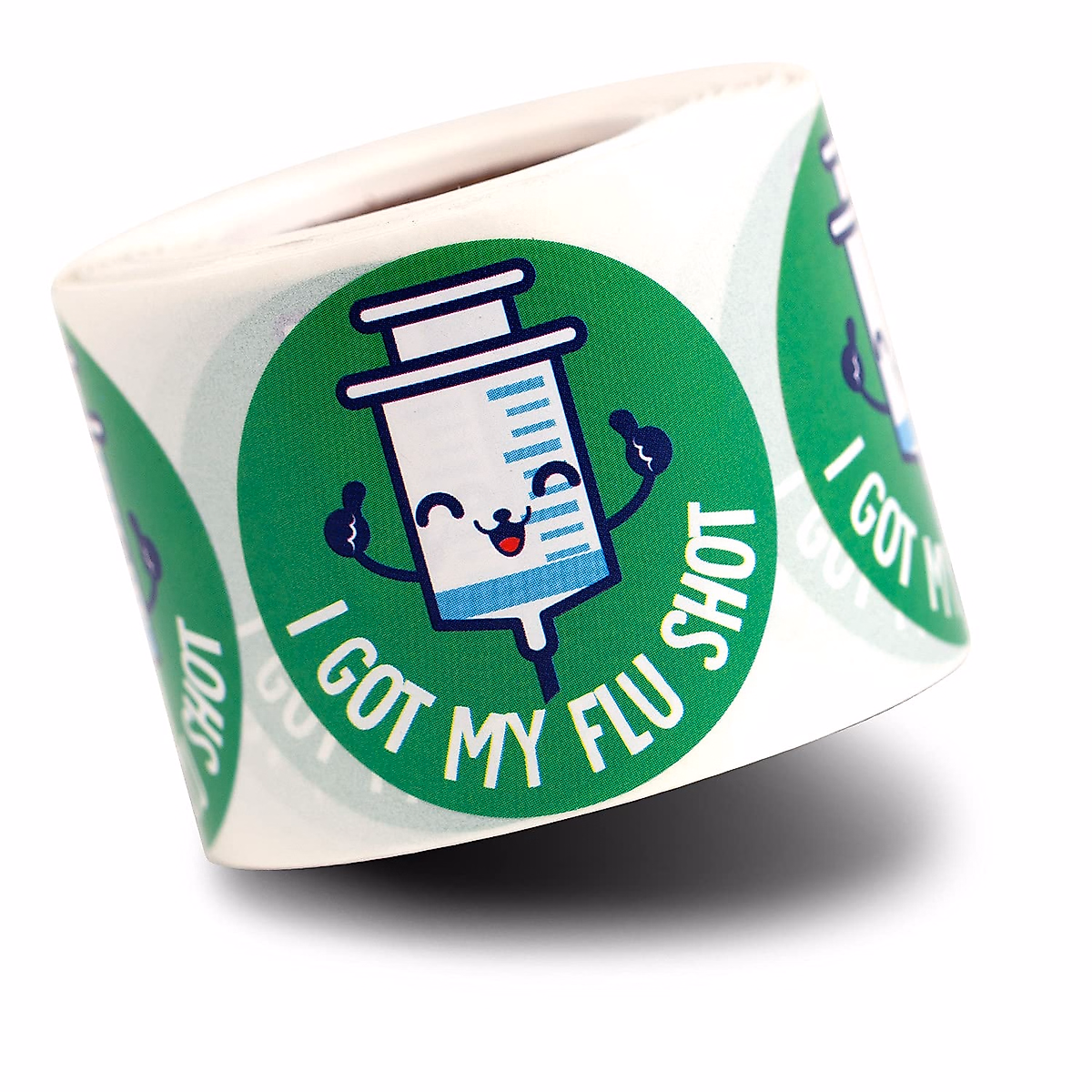 300 I Got My Flu Shot Stickers - 1.5 inch Round Circle Dots I Got Flu Shot Stickers - Vaccine Immunization Season Stickers - Green - 1 Roll of 300 Vaccine Stickers