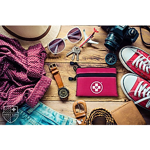 Swiss Safe 2-in-1 First Aid Kit for Car, Travel & Home, Businesses - Bonus Mini Kit for Medical Emergency Aid, Survival, Camping - FSA & HSA Eligible - 64 Piece, Travel FAK