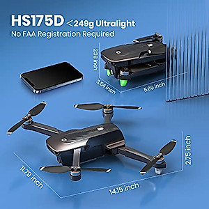 Holy Stone GPS Drone with 4K Camera for Adults, HS175D RC Quadcopter with Auto Return, Follow Me, Brushless Motor, Circle Fly, Waypoint Fly, Altitude Hold, Headless Mode, 46 Mins Long Flight