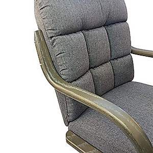 Caster Chair Company Garrett Swivel Tilt Caster Dining Arm Chair in Smoke Tweed Fabric (1 Chair)