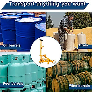 Hanaive 55 Gallon Drum Dolly Barrel Wheels Heavy Duty Drum Cart Dolly 55 Gallon Drum Caddy Barrel Dolly for Workshops, Factories, Warehouses