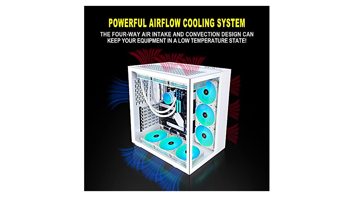 KEDIERS ATX Mid Tower Gaming Case with 9 ARGB Fans