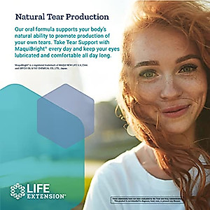 Life Extension Tear Support with MaquiBright 60mg - Maqui Berry Extract Eye Health Supplement For Dry Eyes - Tear Production Formula - Non-GMO, Gluten-Free, Vegetarian - 30 Capsules