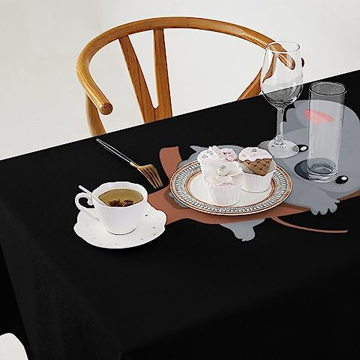 Cute Baby Koala Table Cloth Washable Flax Tablecloth Table Cover for Dinner Kitchen Outdoor 55"x55"