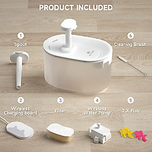 ELS PET Cat Water Fountain with Wireless Pump, 118 oz/3.5L Automatic Pet Water Fountain for Cats Inside, Auto Power Off Pump & Ultra Quiet Dog Water Dispenser, Easy to Clean/Safe/BPA-Free (3.5L/118oz)