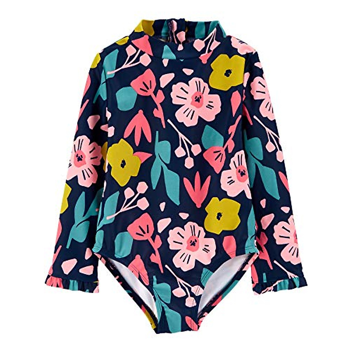 Simple Joys by Carter's Toddler Girls' One Piece Rashguard, Navy Floral, 2T