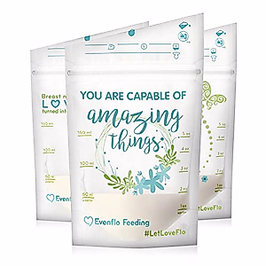 Evenflo Feeding Evenflo Feeding Advanced Breast Milk Storage Bags for Breastfeeding - 5 oz (100Count)