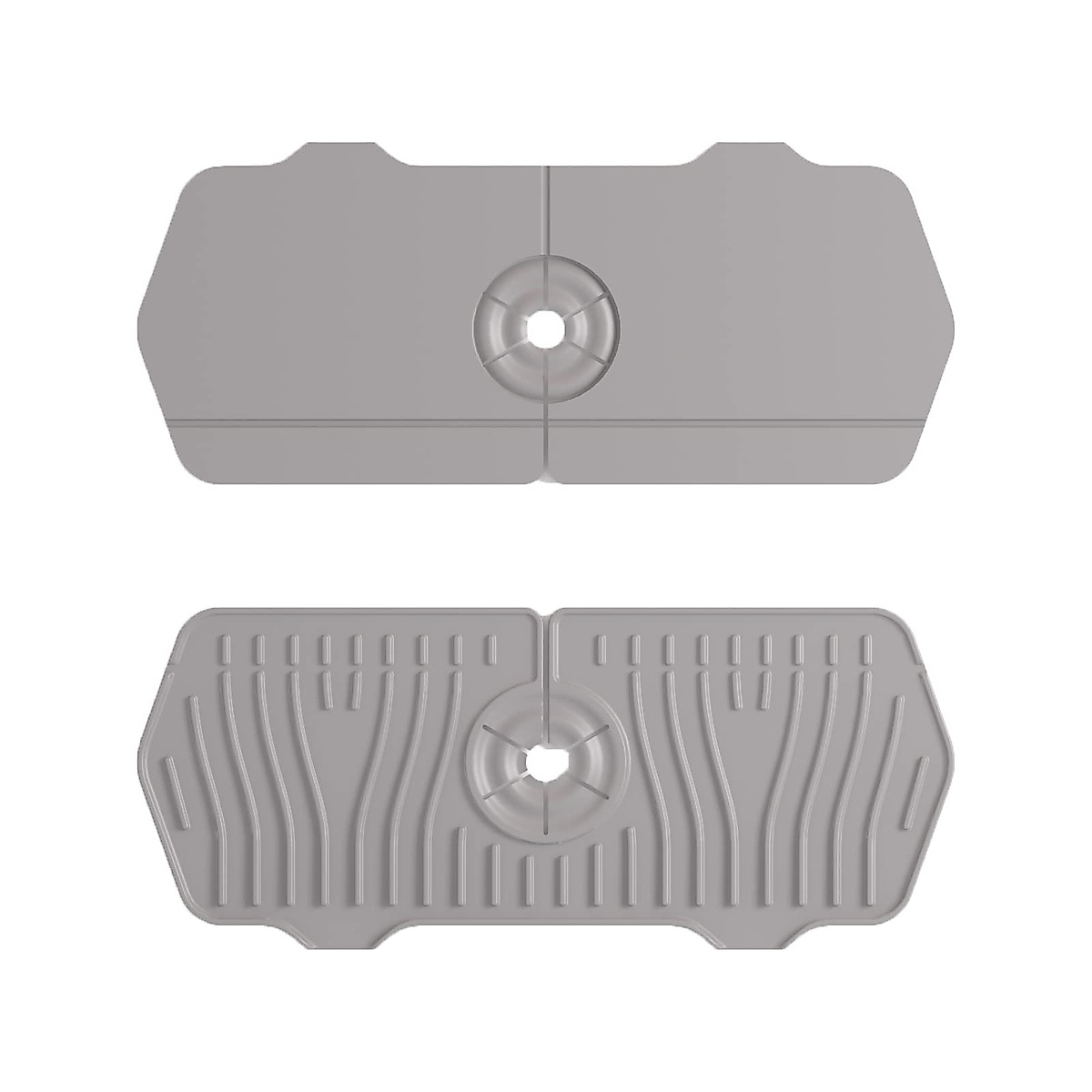 Silicone Faucet Water Catcher Mat,Faucet Mat for Kitchen Sink,Drip Protector Splash Countertop,Sink Draining Pad Behind Faucet for Kitchen & Bathroom Countertop Protect (Gray)