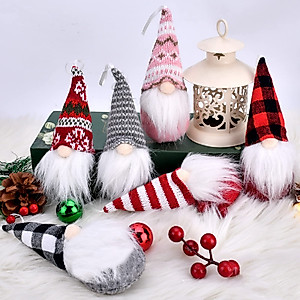 Christmas Tree Decorations Hanging Gnomes Ornaments Set of 10,Handmade Plush Gnome Santa Elf Hanging Home Christmas Decor,Yard Garden Indoor Outdoor Party Farmhouse Holiday Decor