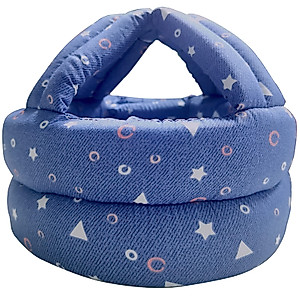 IULONEE Baby Infant Toddler Helmet No Bump Safety Head Cushion Bumper Bonnet Adjustable Protective Cap Child Safety Headguard Hat for Running Walking Crawling Safety Helmet for Kid (Blue Star)