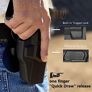 Ruger Max 9 Holster, OWB Holster for Ruger Max-9 9mm Luger - Adjustable Tension & Cant | Index Finger Released | Autolock | Outside Waistband Carry | Matte Finish - Right Handed