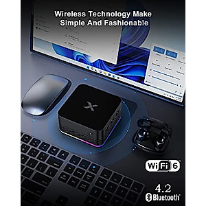 2023 New Mini PC 16GB DDR5 512GB M.2 SSD Windows 11 Pro Intel Alder Lake N95(up to 3.4Ghz) 4-Core CPU Mini Desktop Computer Support RGB Light HDMI 4K 2.4G/5G WiFi Bluetooth 4.2 Gigabit Ethernet