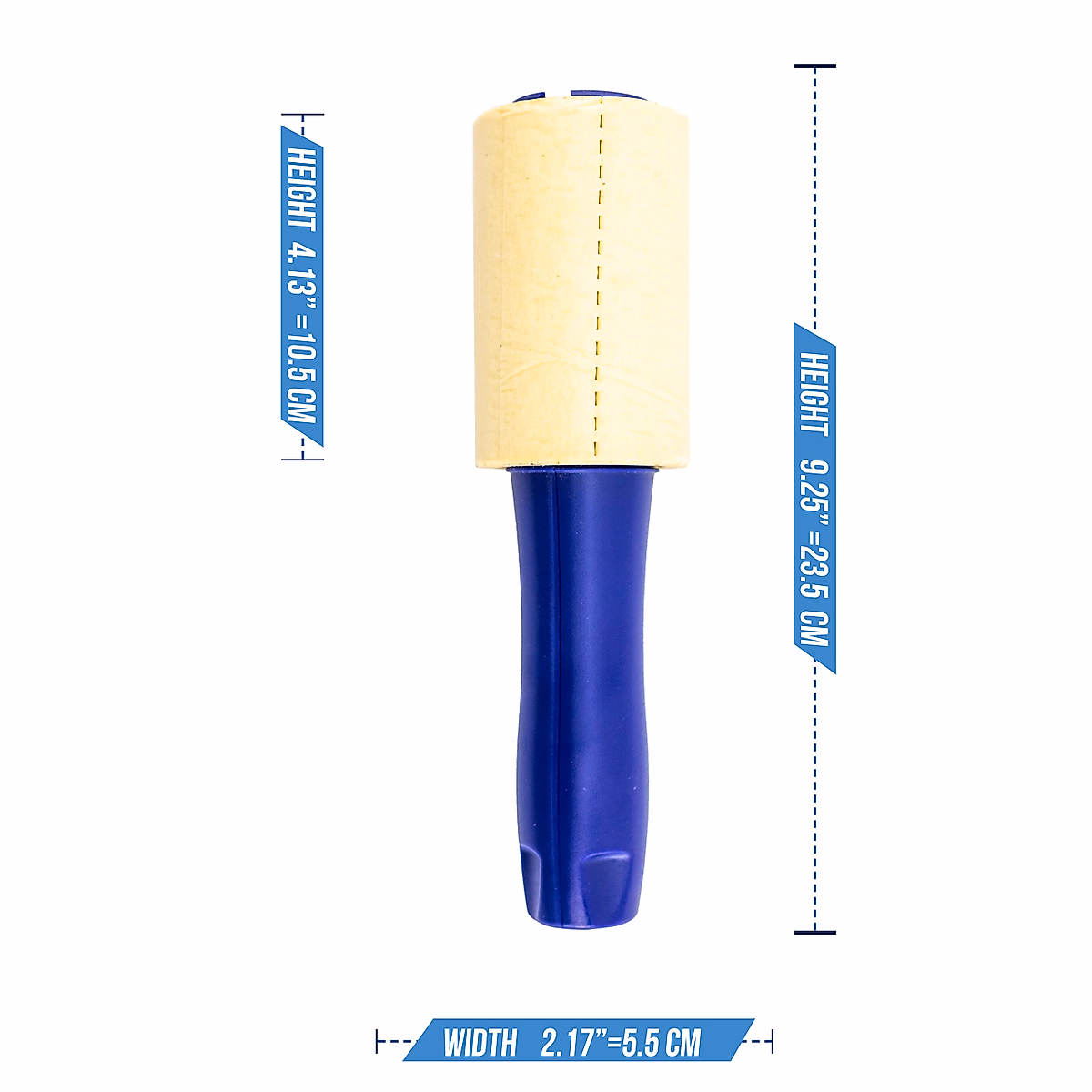 Iconikal Hidden Compartment Lint Roller with Hidden Personal Vibrator Space, Includes 1 Spare Lint Roll, Blue