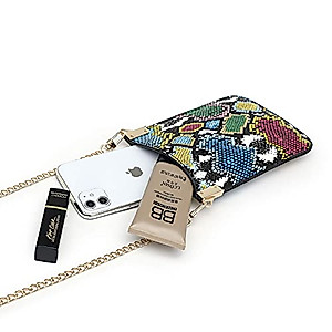 JOBEDE Snakeskin Crossbody Purses, Leather Small Shoulder Purse Cellphone Bag for Women Cell Phone Bags Wallet Purse