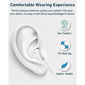 Earbuds Wired for iPhone with Lightning Connector [No Bluetooth Required] Headphones [MFi Certified] Built-in Mic & Volume Control, Earphones Compatible with iPhone 14/13/12/11/XS/X/8/All iOS System