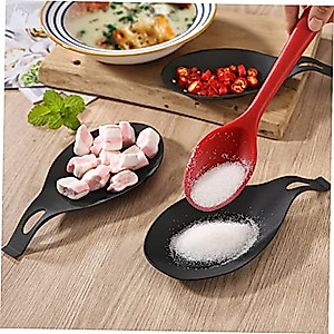 DOITOOL 3pcs Silicone spoon rest cooking accessories utensil rest plate teapot spoon rest cooking spoon holder kitchen spoon rest silicone spoon holder utensils Simple tea spoon