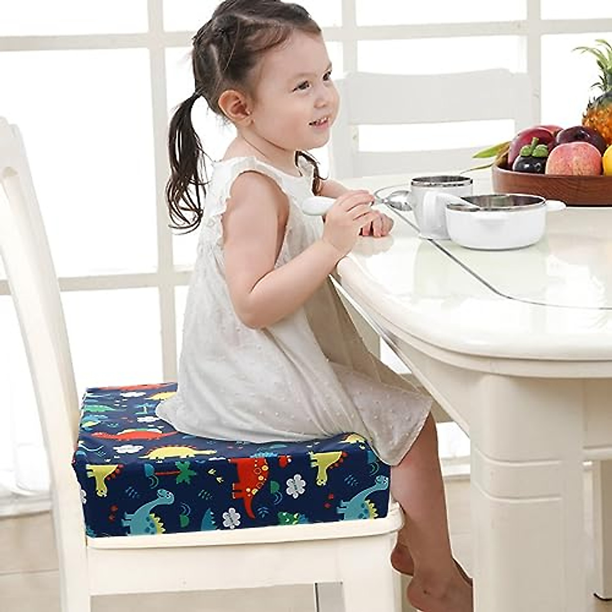 ibasenice 1 PC Booster Pad Travel Booster Kids Placemats for Dining Table Booster Seats Baby Chair Pad Adjustable Highchair Booster Baby High Chair Insert Pad Polyester Blue Seat Pad Toddler