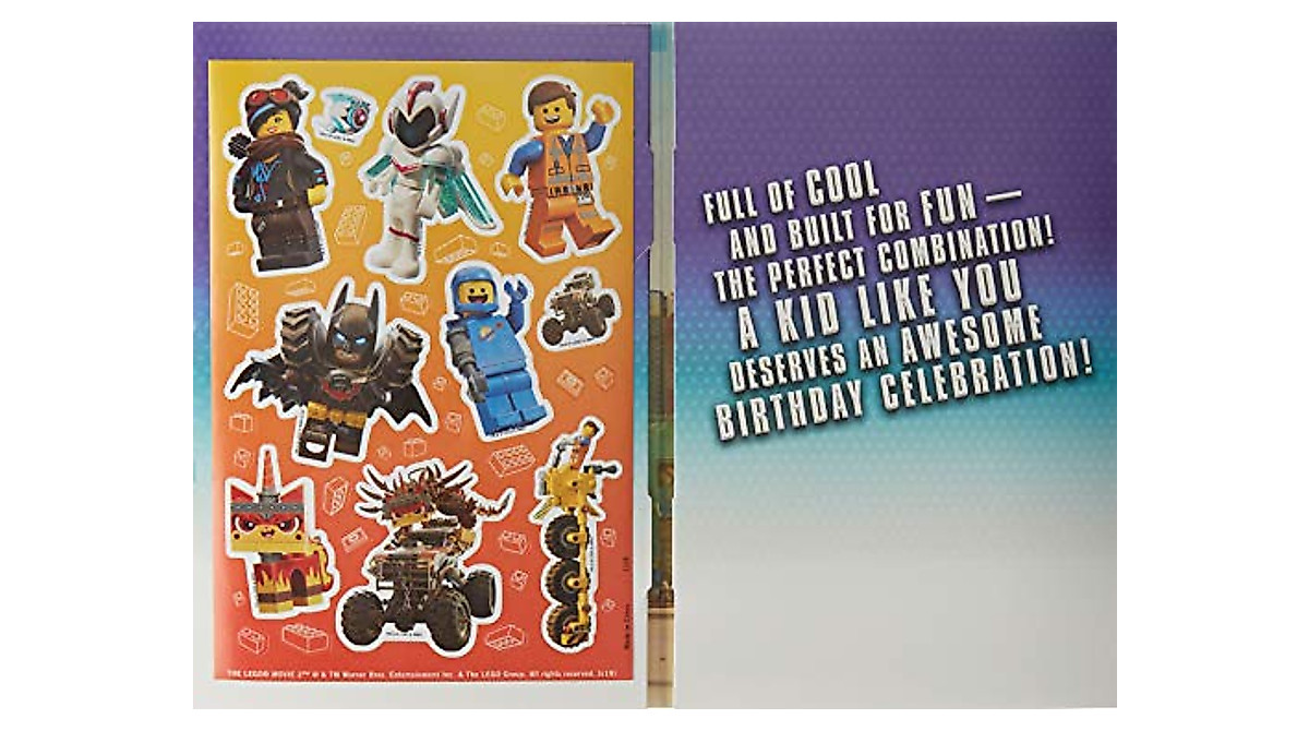 Hallmark LEGO Birthday Card with Stickers - Fun Surprise