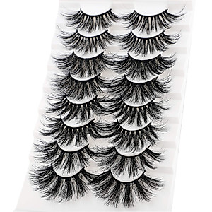 Mink Eyelashes 25mm Lashes Pack HeyAlice Fluffy 8 Pairs 4 Styles Mixed Eyelashes Long Strip Thick Volume Fake Lashes