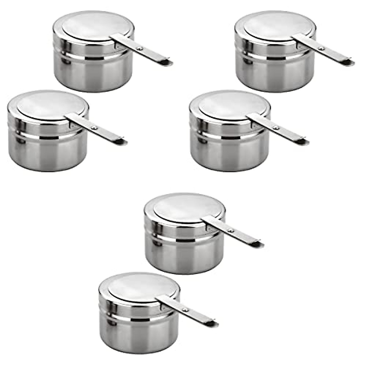 DOITOOL 6Pack Stainless Steel Fuel Holders, Chafing Fuel Holders with Cover, Fuel Holder for Chafing Dish, and Buffet, Barbecue, Party Supplies