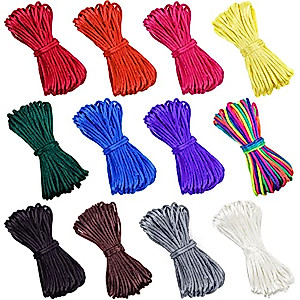2mm Stain Nylon Trim Cord, 12 Colors 120 Yards Nylon Silk Thread Satin Rattail Cotton String, Chinese Knot Ribbon Hair String for Bracelets Beading Jewelry Making
