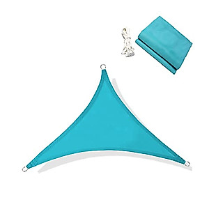 ACCREST Sun Shade Sail Waterproof 6.5'×6.5'×6.5' Triangle Shade Sail UV Block Canopy Awning for Patio Backyard Lawn Garden Outdoor Activities，Lake Blue