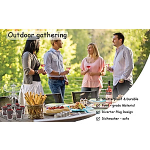 ALEVMOOM 6 Shot Glass Dispenser and Holder,Shots Dispenser for Filling Liquids, Multiple 6 Shot Dispenser,Bar Shot Dispenser, Cocktail Dispenser,Carrier Liquor Dispenser Drink Tool,with Brush