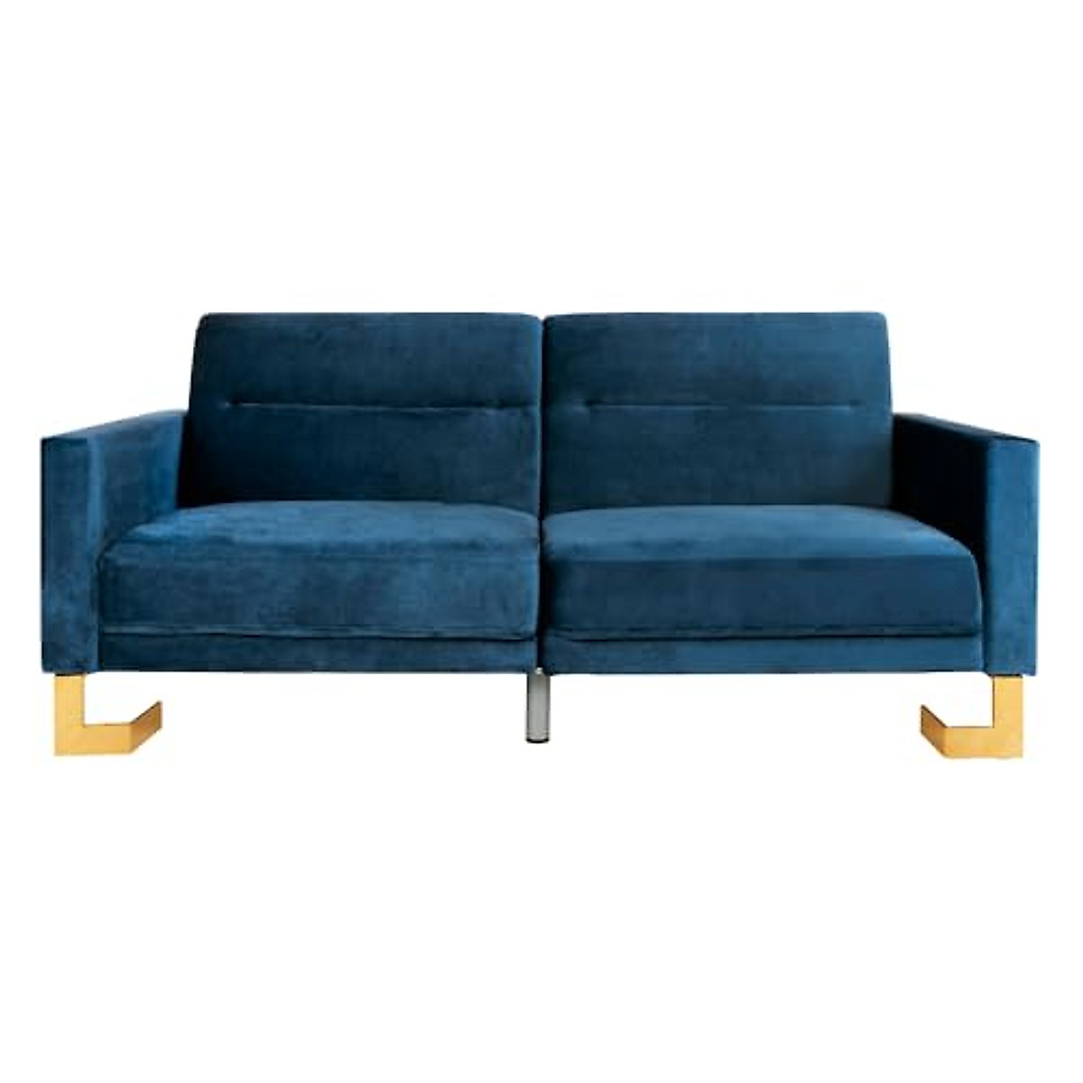 Safavieh Home Tribeca Glam Navy Velvet and Brass Foldable Sofa Bed