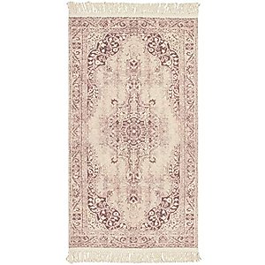 French Connection Montana Vegetable Dyed Cotton, 3 x 5 ft Accent Rug, 3 ft ft, Blush