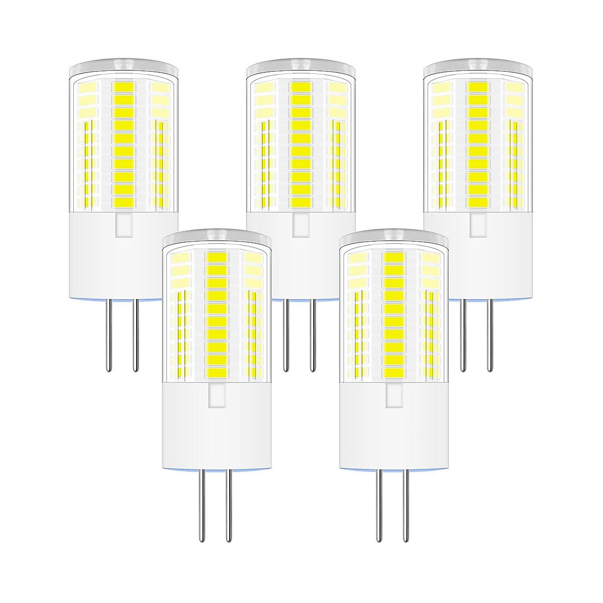 TZHILAN G4 LED Bulb 2W T3 JC Type Bi-Pin Base Light Bulbs 12V AC/DC 20W-30W Halogen Bulb Replacement for Outdoor Landscape Lighting Deck Stair Step Path Paver Lights, 6000K Daylight White, 5 Pack