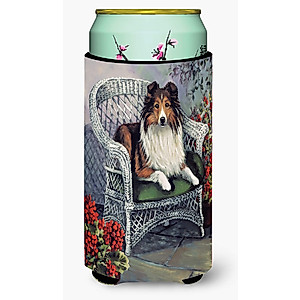 Caroline's Treasures PPP3187TBC Sheltie Patio Jewel Tall Boy Hugger Can Cooler Sleeve Hugger Machine Washable Drink Sleeve Hugger Collapsible Insulator Beverage Insulated Holder