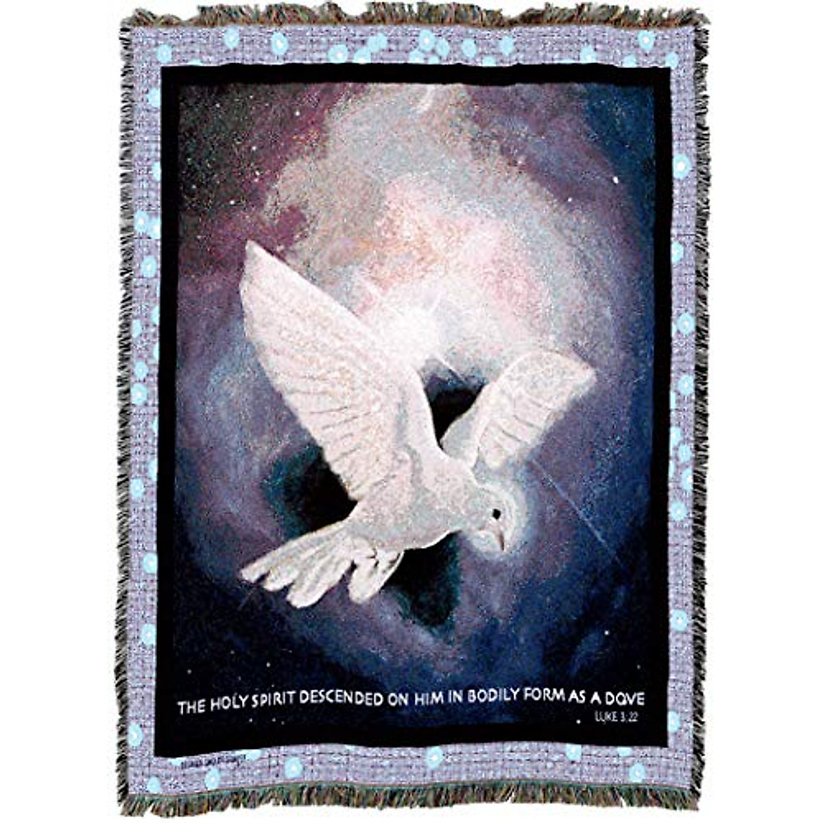 Pure Country Weavers The Holy Spirit Descended on Him Blanket by Stephen Sawyer - Scriptures - Luke 3:22 - Religious Gift Tapestry Throw Woven from Cotton - Made in The USA (72x54)