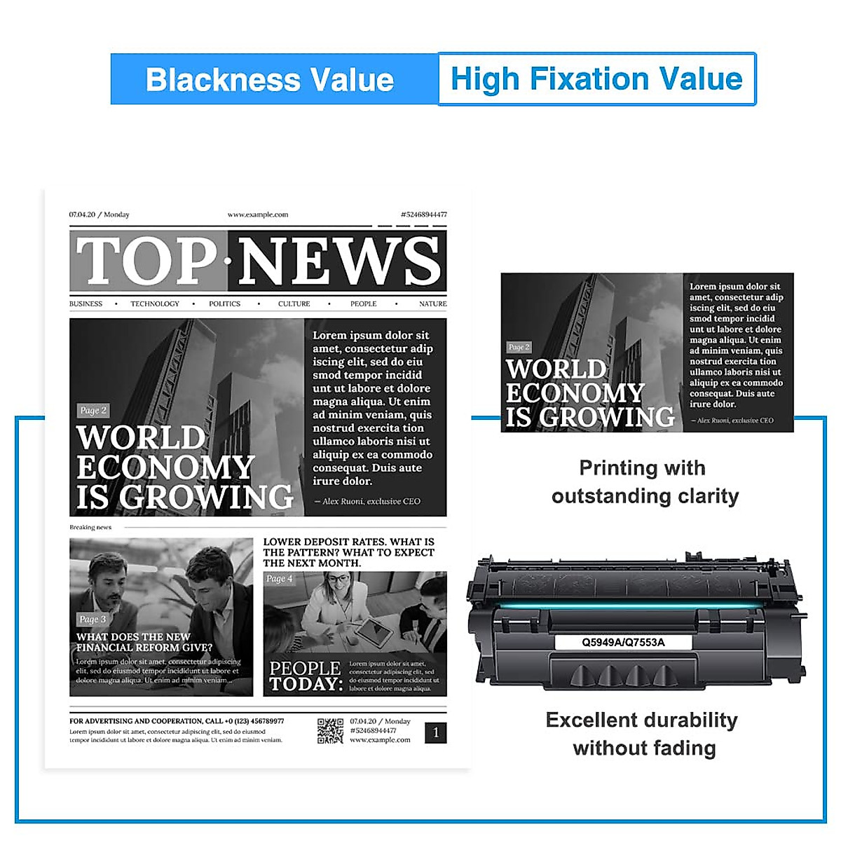 TRUE IMAGE Compatible Toner Cartridge Replacement for HP 49A Q5949A 53A Q7553A 49 Q5949 Used with 1320 1320n 3390 1160 1320tn 1320nw 3392 P2015 P2015dn Printer Ink (Black, 1-Pack)