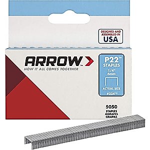 Arrow 224 Heavy Duty P22 Staples for Use with Plier-Type Paper and Bag Staplers in Restaurants, Offices, Classrooms, 5050-Pack, 1/4-Inch