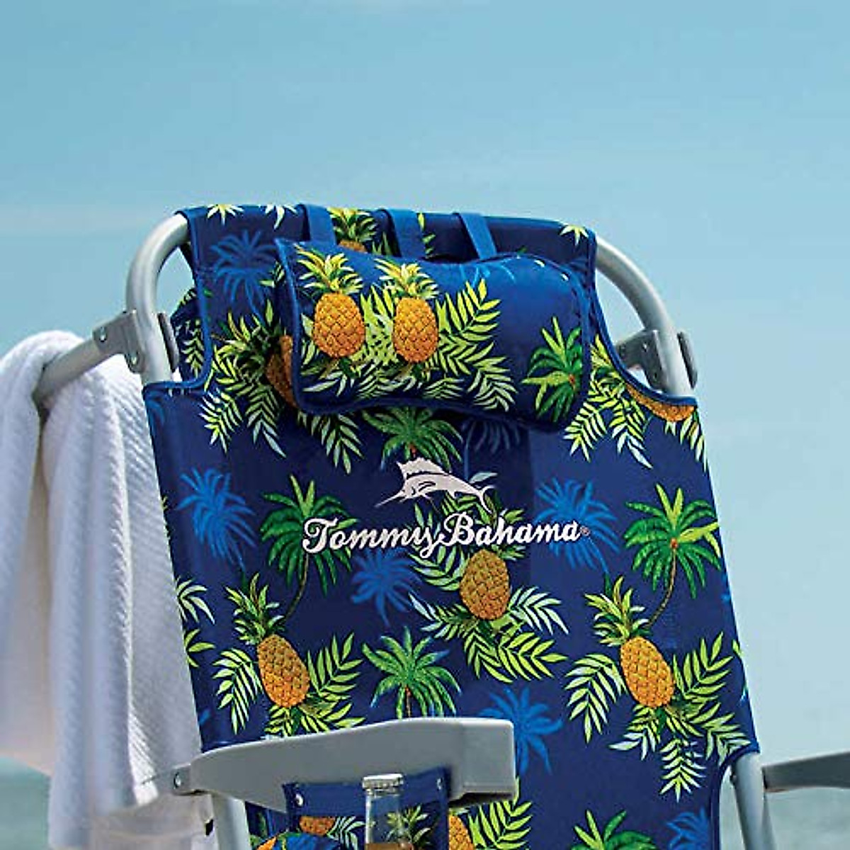 Tommy Bahama 2 2016 Backpack Cooler Beach Chair with Storage Pouch and Towel Bar (Green Floral)