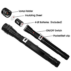 LED Magnetic Pickup Tool, Tools Gifts for Men Who Have Everything, Telescoping Pick Up Stick Magnet Tool, Telescoping Magnet Pick Up Gadget Tool for Men, DIY Handyman, Father/Dad, Husband, Boyfriend