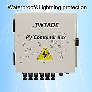 TWTADE Metal Solar Combiner Box,6 String PV Combiner Box with LED 15A Rated Current Fuse and 63A Air Circuit Breaker & Surge Protective Device,for On/Off Grid Solar Panel System