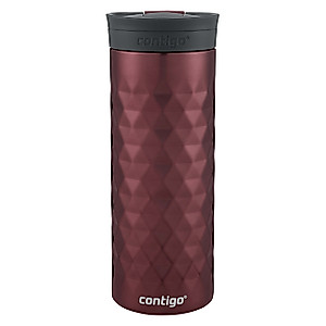 Contigo SnapSeal Kenton Travel Stainless Steel Mugs, 20 oz, Black & Spiced Wine, 2-Pack