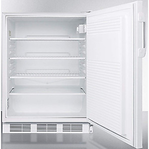 Summit Appliance AL751WLBI Built-in Undercounter ADA Compliant 24" Wide 5.5 Cu.Ft. All-Refrigerator for General Purpose Use with Lock, Auto Defrost Operation and White Exterior