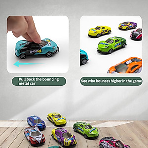 SUYPAS Metal Pull Back Cars, Ejection Vehicle Flip Crash Car 8 Cars Gift Pack Cars Toys for 4-10 Year Old Boys，Die cast Race Car Vehicles Set