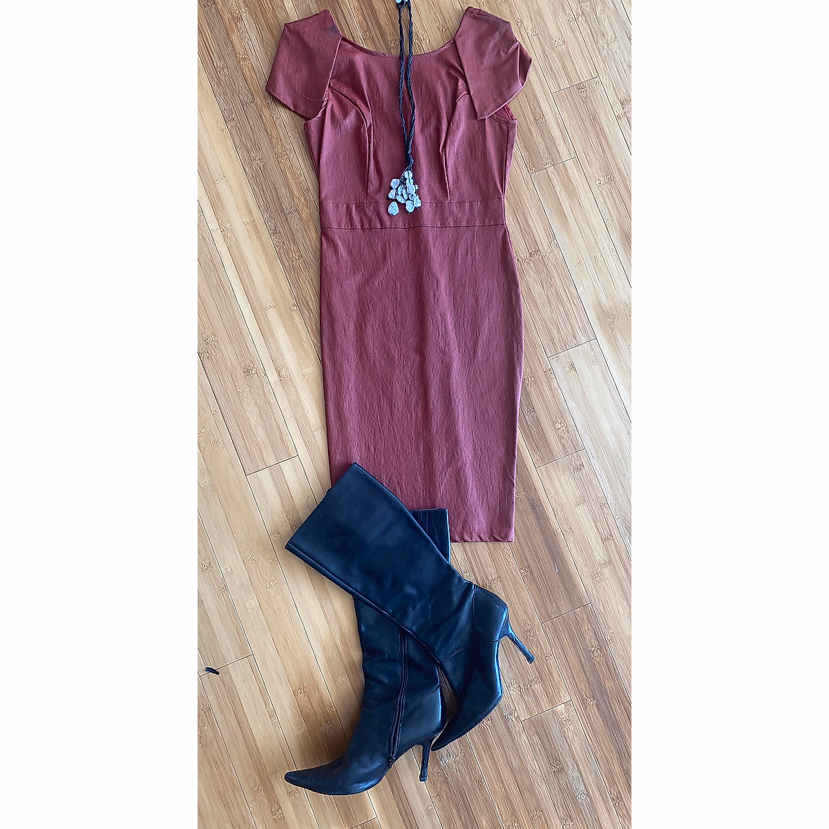 Keshi White Pearl Cluster Y-Necklace on Leather Cord