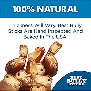 Best Bully Sticks All-Natural Premium 6 Inch Jumbo Bully Sticks for Large Dogs - USA Baked & Packed - 100% Grass-Fed Beef - Single Ingredient Grain & Rawhide Free Dog Chews - 4 Pack