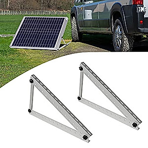 Powrocket Adjustable Solar Panel Tilt Mount Brackets,22 inch Solar Panel Racks with Foldable Tilt Legs on Flat Surface for Off-Grid Systems RV, Roof, Boat