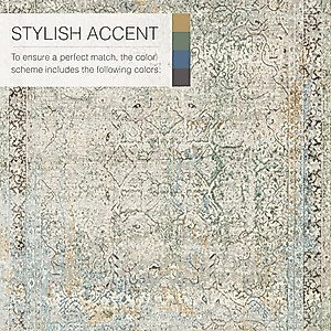 Jaipur Living Vibe Thayer 7'10"X10' Area Rug, Updated Traditional Green for Indoor Spaces