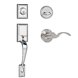 Dynasty Hardware RID-MON-100-US15-LH Ridgecrest Front Door Handleset, Satin Nickel, with Monterey Lever, Left Hand