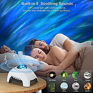 Vinwark Star Projector, Galaxy Projector, Northern Lights Aurora Projector for Bedroom with Music Bluetooth Speaker and White Noise, Starry Night Light Projectors for Kids Adults